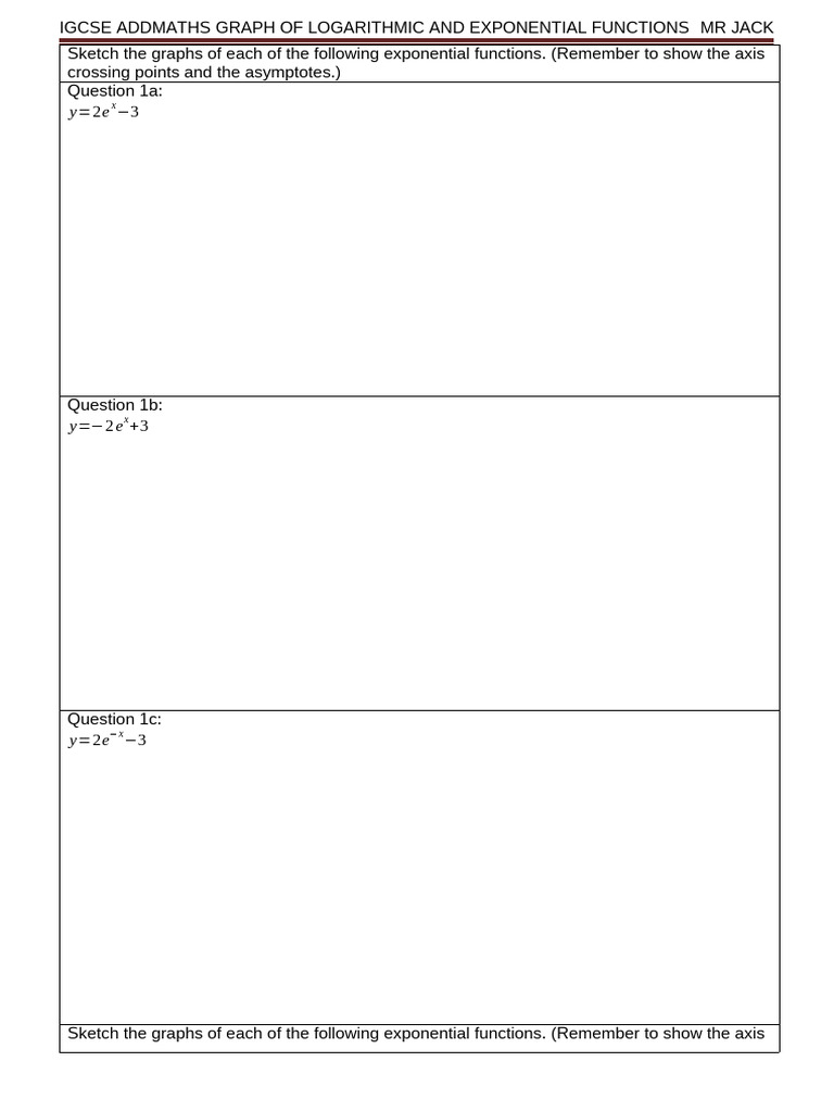 Graph of Logs and Exponentials | PDF | Function (Mathematics) | Exponential Function