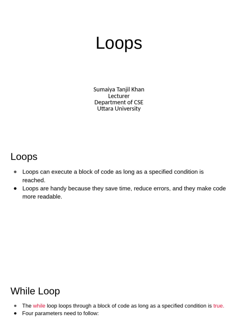 Loops | PDF
