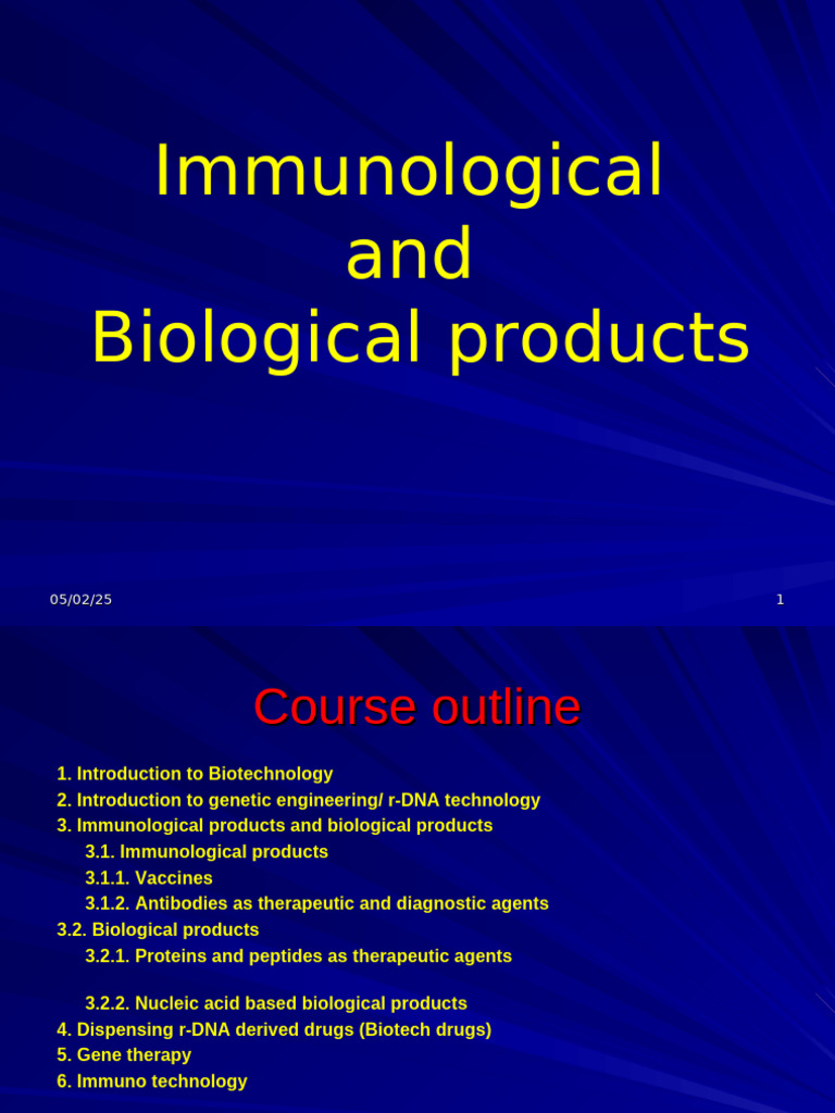 Immunological and Biological Products Overview | PDF | Biotechnology ...