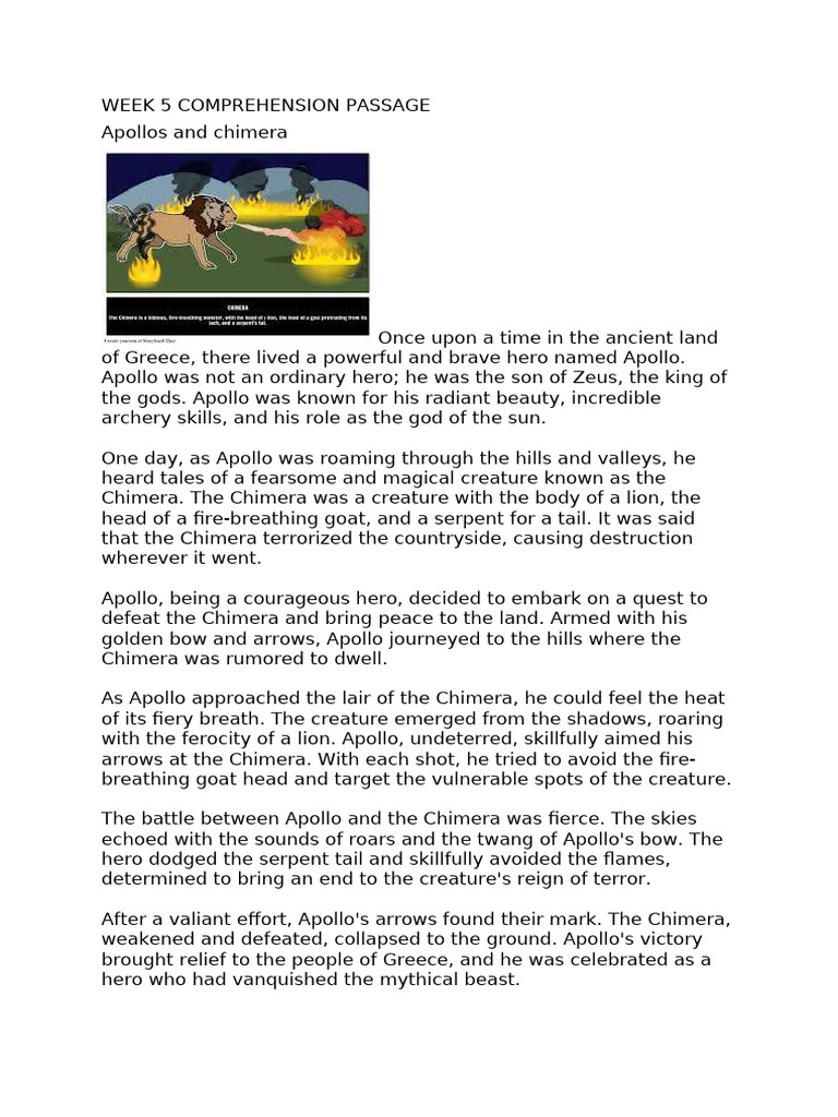 Year 3 Week 5 Comprehension Passage | PDF | Mythology