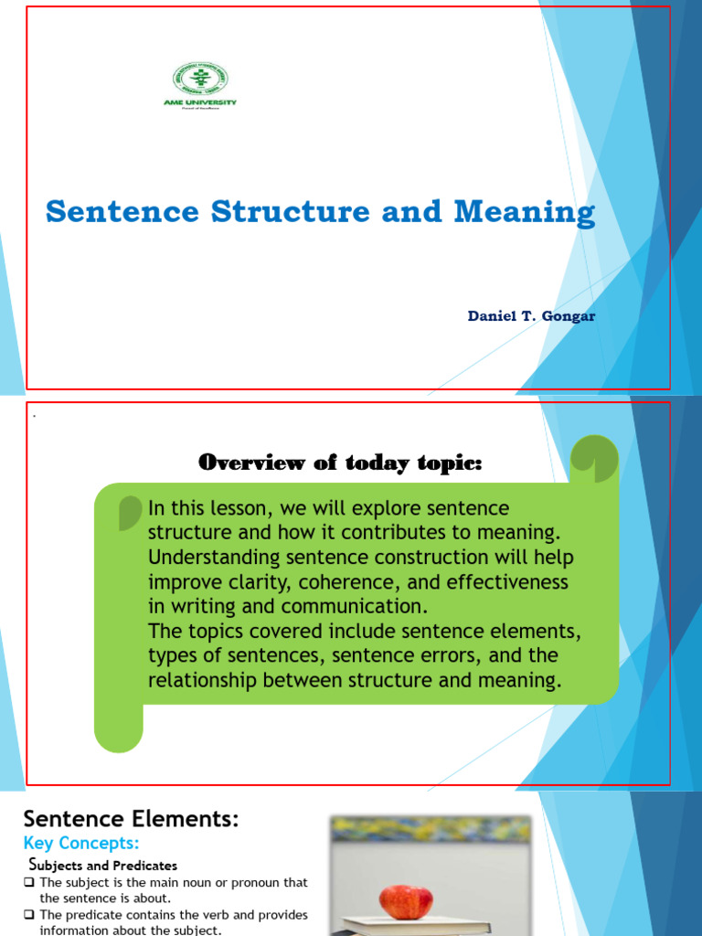 Sentence Structure and Meaning | PDF | Sentence (Linguistics) | Clause