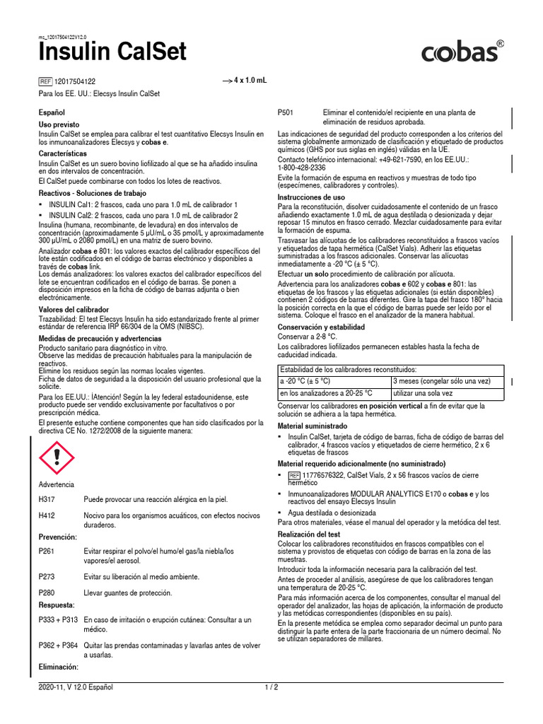 Insulin CalSet.ms_12017504122.V12.es | PDF