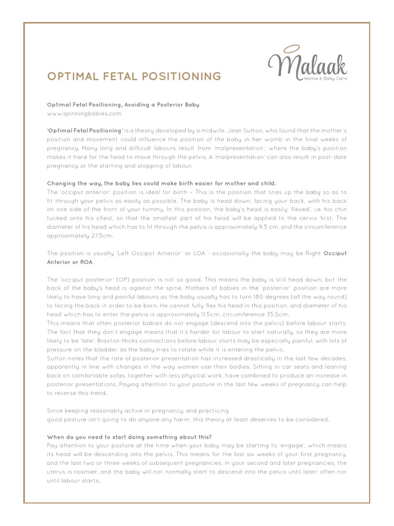 Optimal Fetal Positioning 2022 | PDF | Childbirth | Maternal Health
