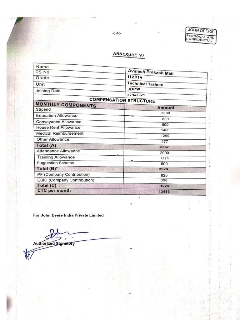 Sagar Appointment Letter PDF | PDF