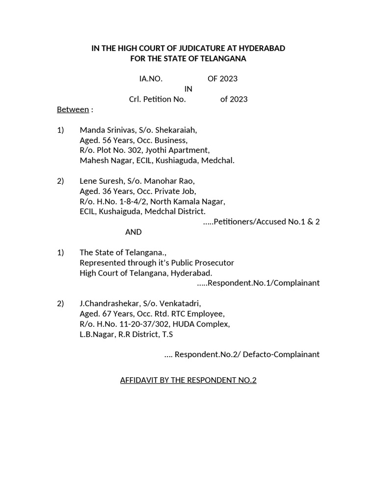 Quash Petition - CC No. 1047 of 2020 | PDF | Judiciaries | Justice