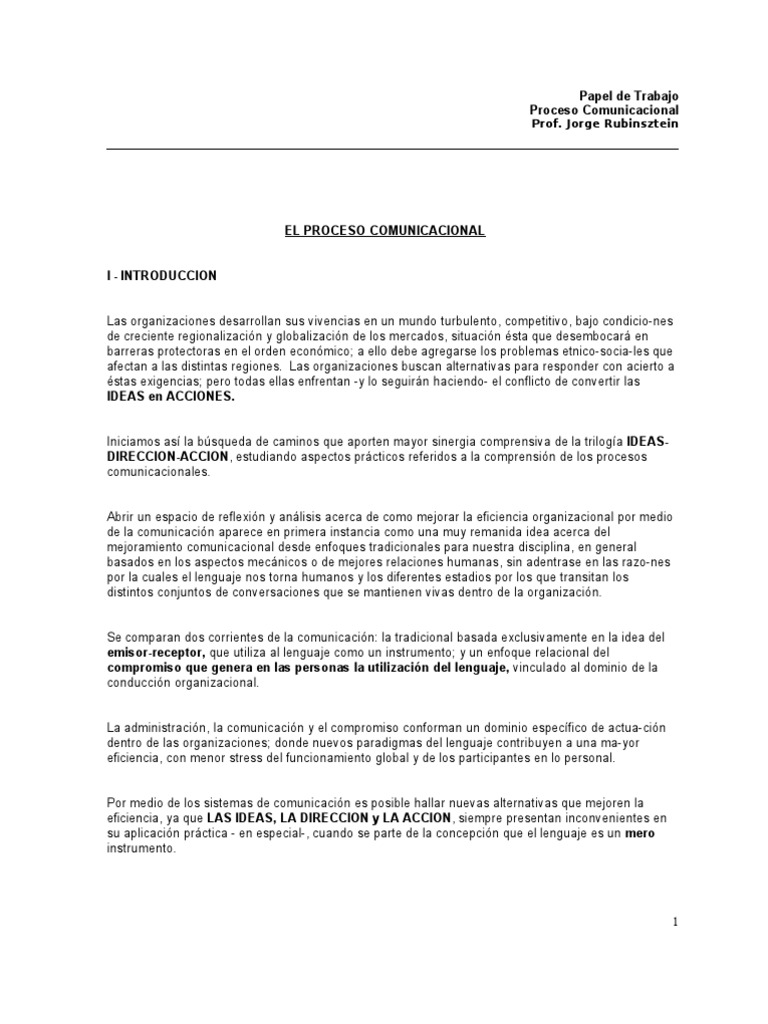 El Proceso Comunicacional | PDF | Comunicación | Concepto