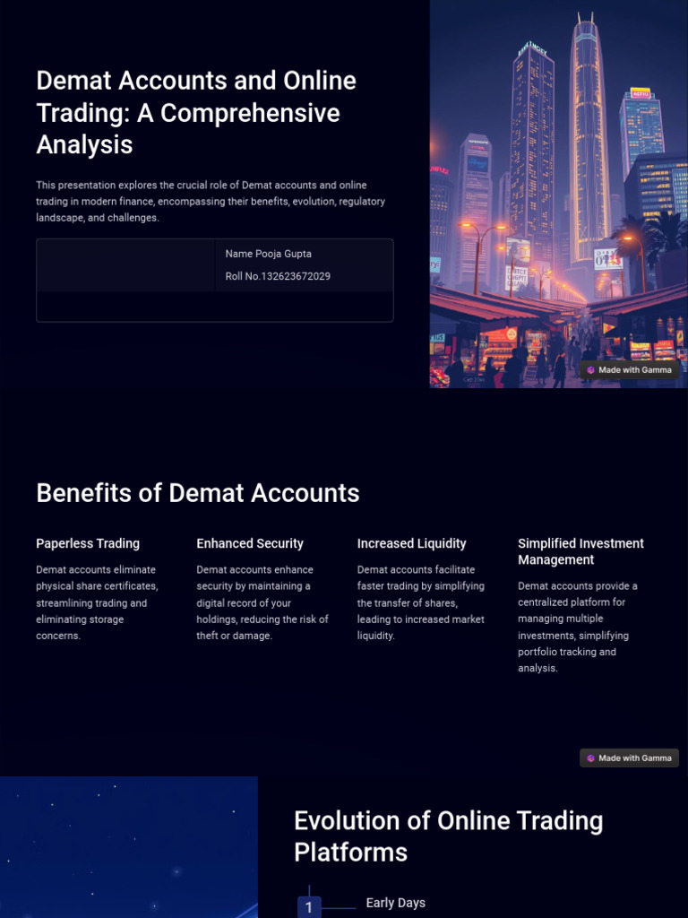 Demat Accounts and Online Trading A Comprehensive Analysis | PDF | Securities (Finance) | Risk