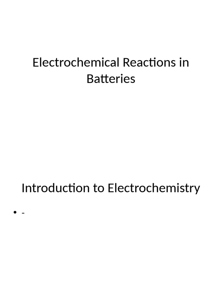 Electrochemical Reactions in Batteries | PDF