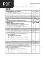 Judging Criteria For Posters: I. Poster Presentation - 25pts | PDF ...