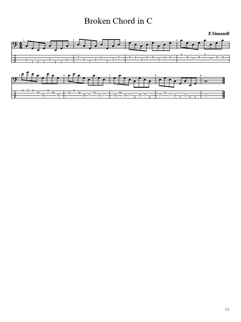 Broken Chord in C | PDF