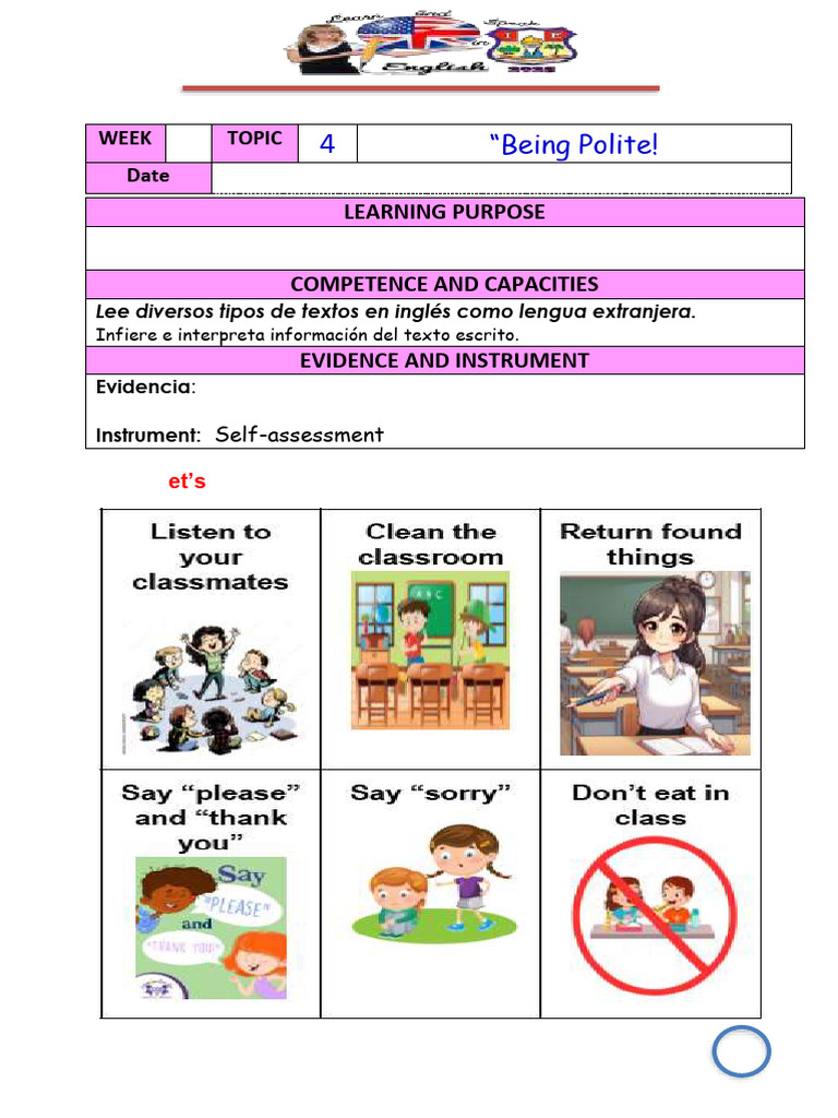 Vocabulary: Politeness in Classrooms | PDF