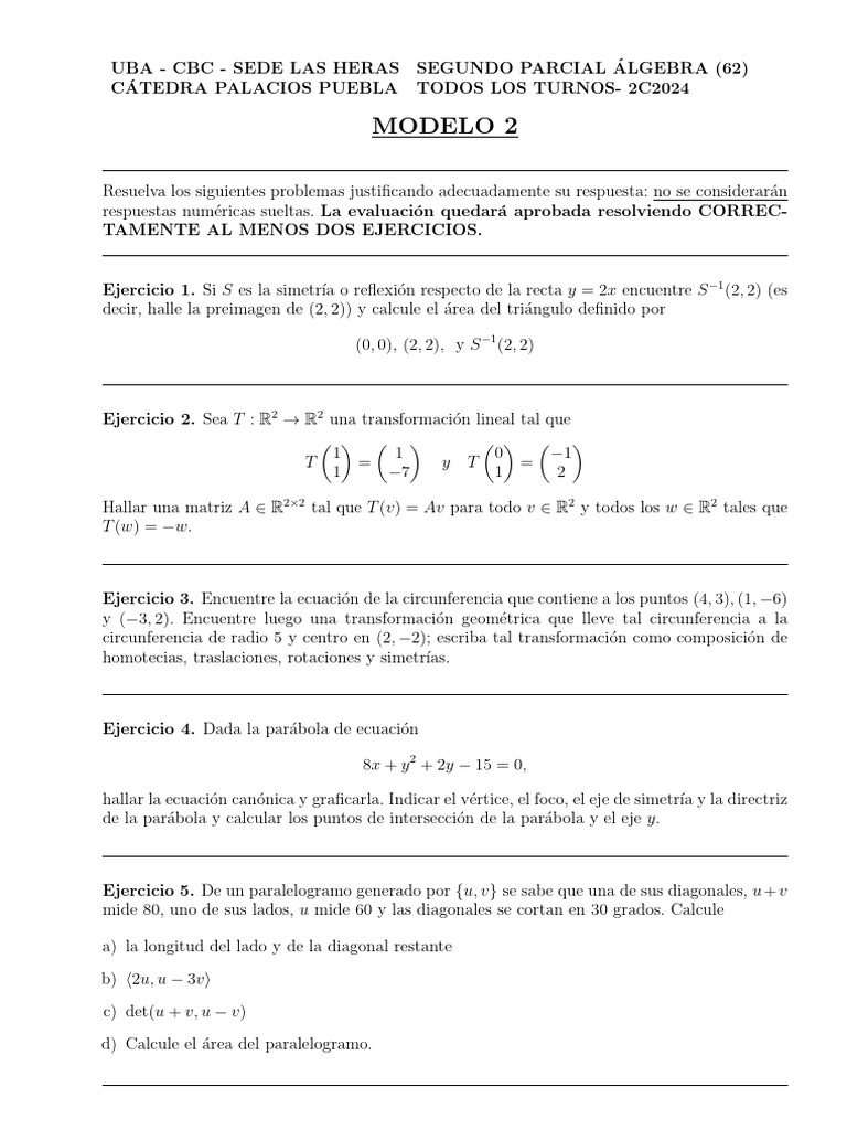 Alg 62 P2 Modelo2 2C24 | PDF