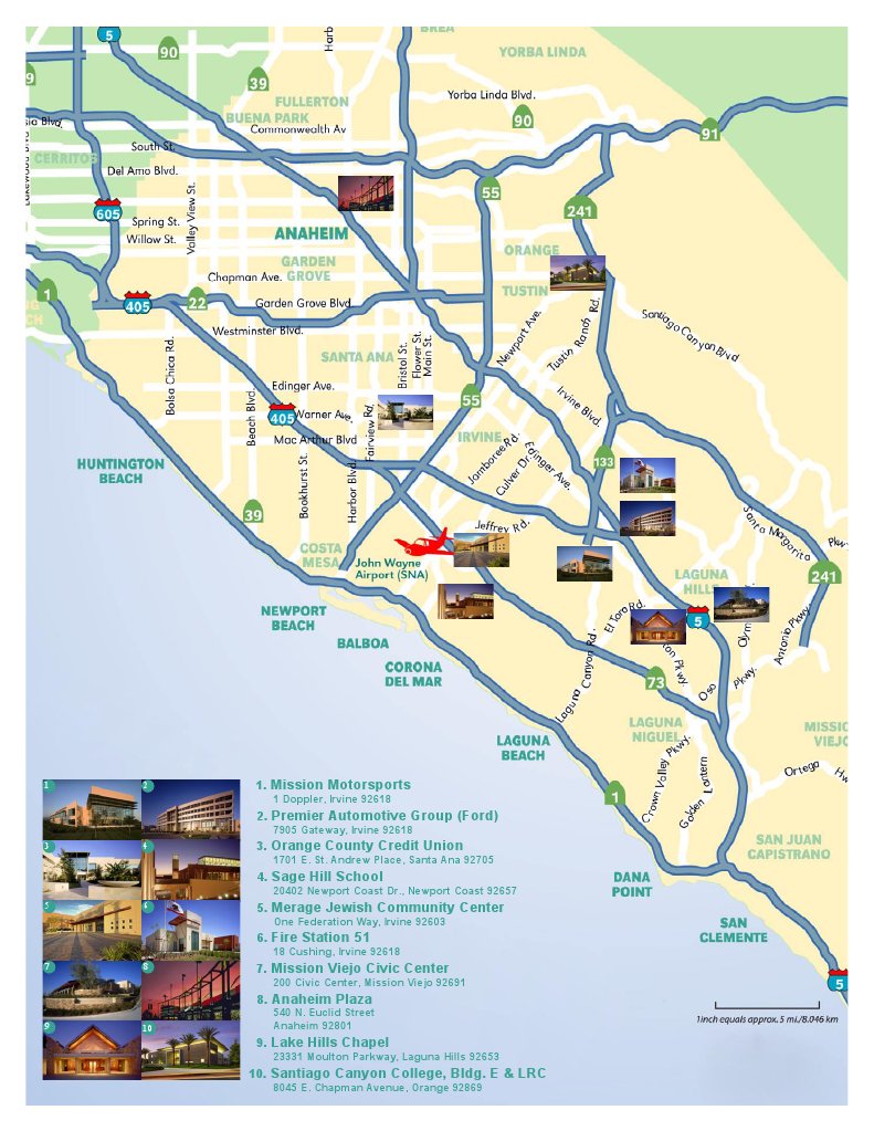 Orange County Architecture Map With LPA Designed Projects | PDF ...
