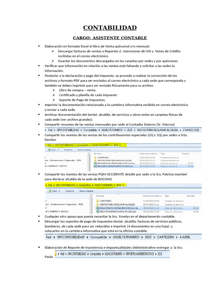 Funciones de Contabilidad Como Asistente Contable | PDF