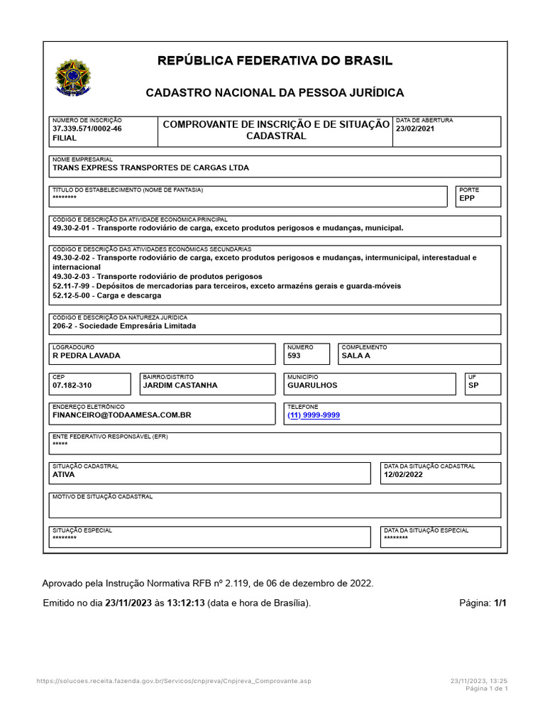 Transportadora Trans Express | PDF | Brasil