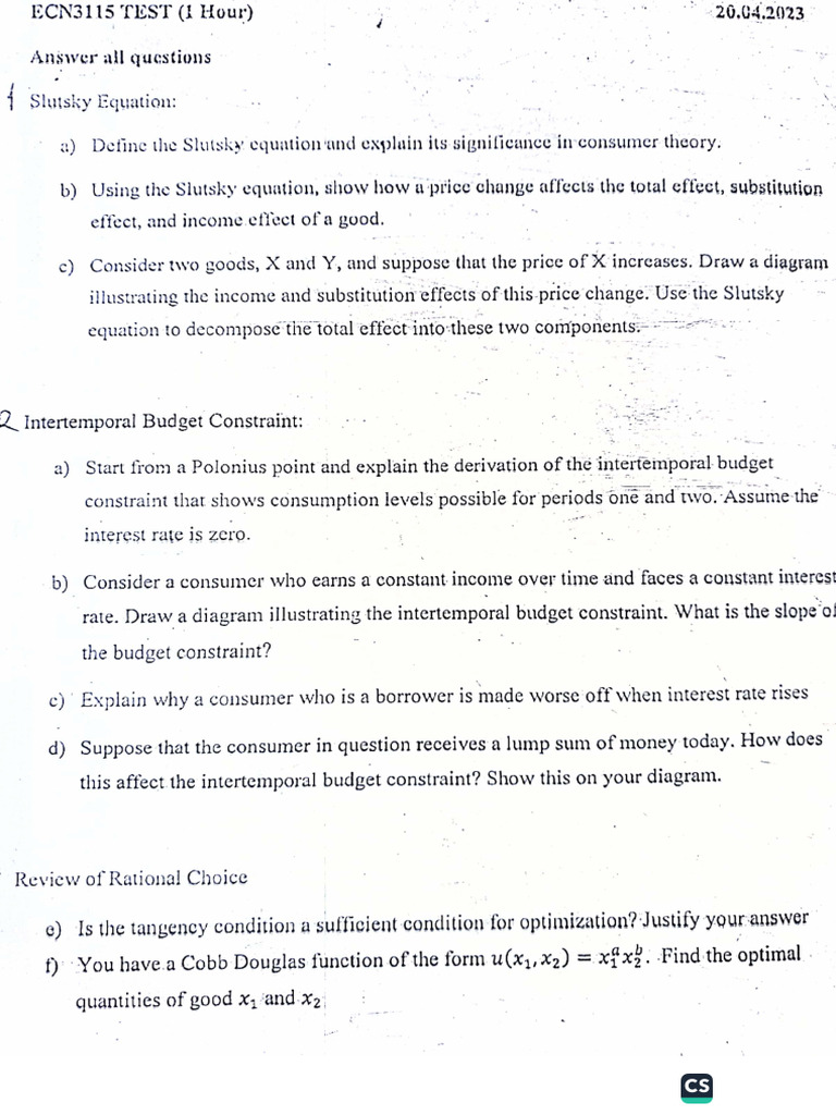 2023 Micro Past Paper and Test Mix | PDF