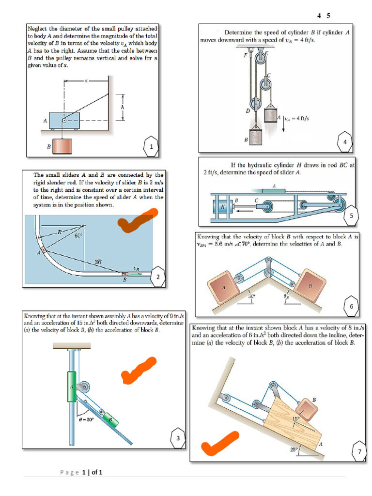 Worksheet Constrained Motion | PDF