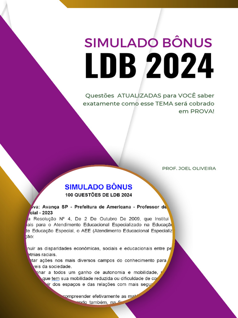 Simulado - LDB | PDF | Pré-escola | Pedagogia