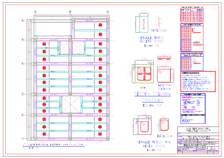PL 02 - Plano Estructural de Entrepiso y Detalles | PDF
