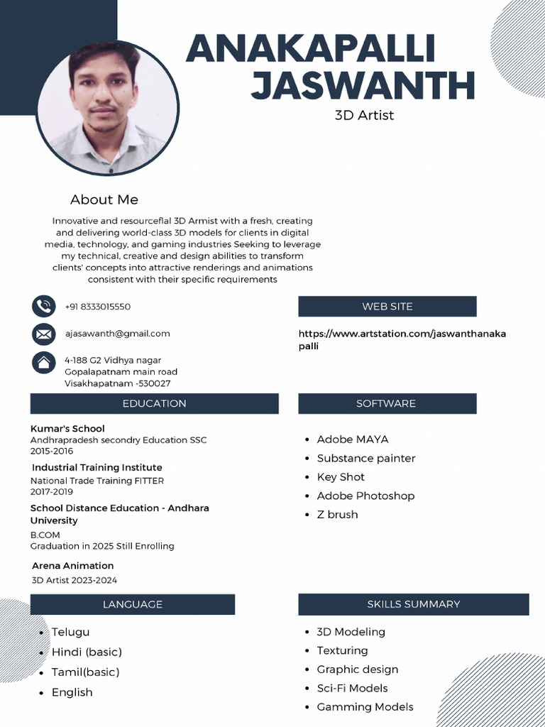 Blue Professional Modern CV Resume | PDF