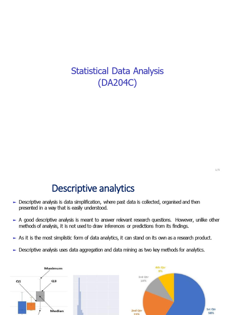 Statistical Data Analysis | PDF | Analytics | Predictive Analytics