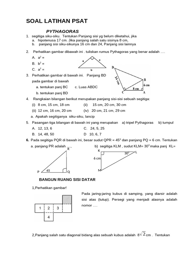 SOAL Latihan PAT MATEMATIKA KELAS 8 TH 2023 | PDF