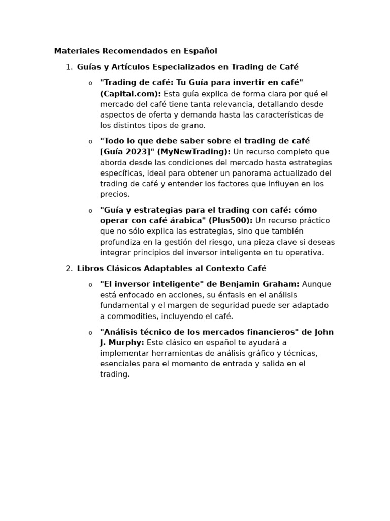 Materiales Recomendados en Español | PDF