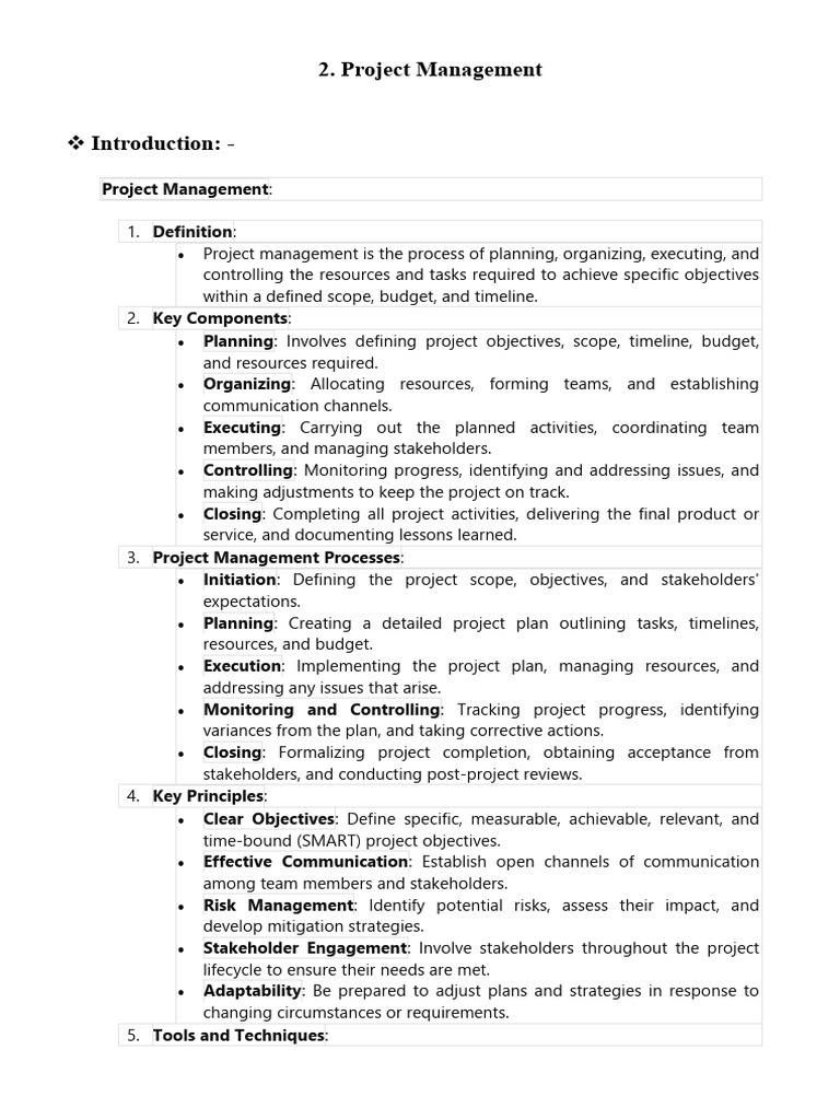 Chapter - 2 Project management | PDF | Project Management | Business