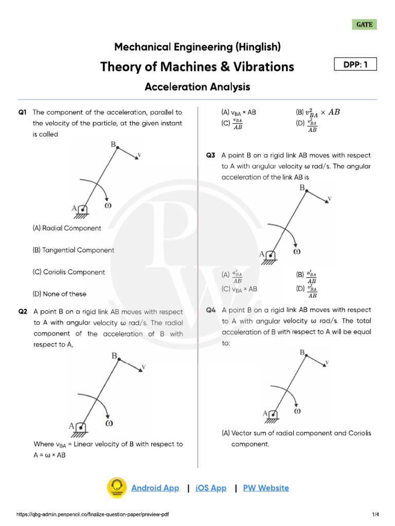Acceleration Analysis - DPP 01 | PDF