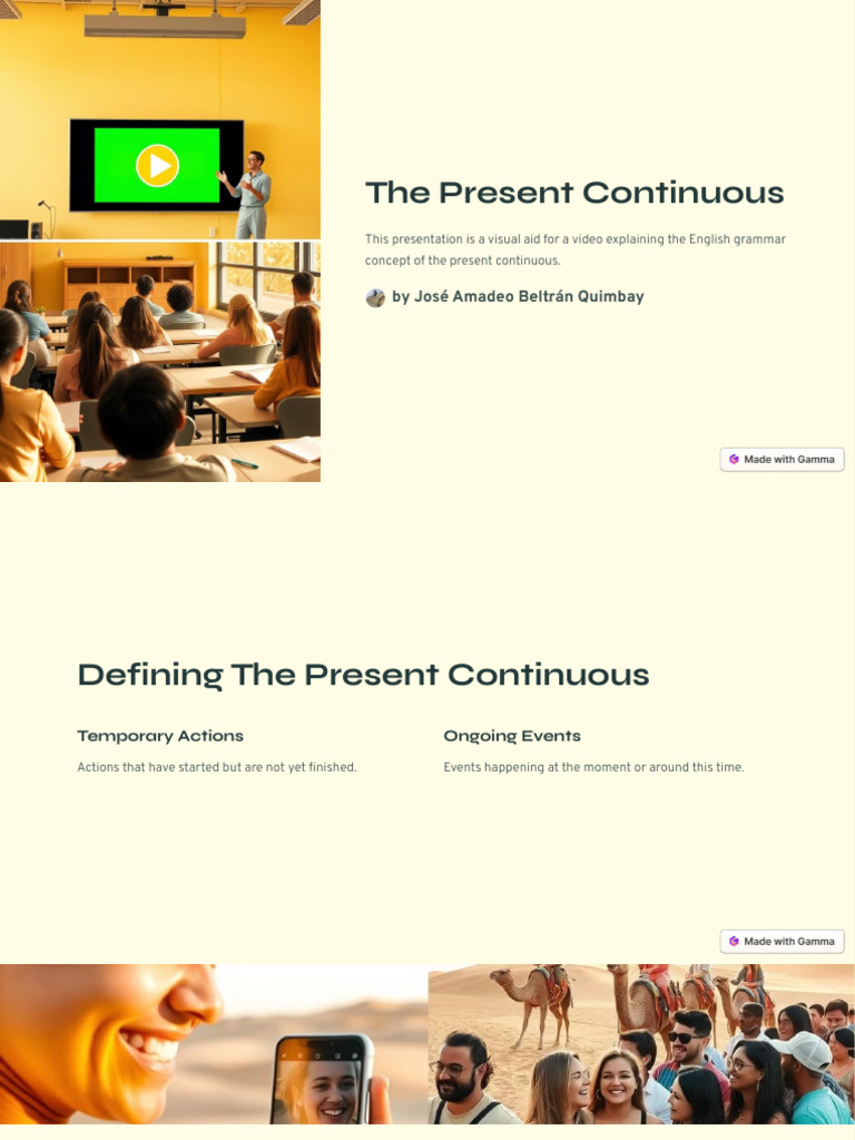The Present Continuous | PDF | Verb | English Language