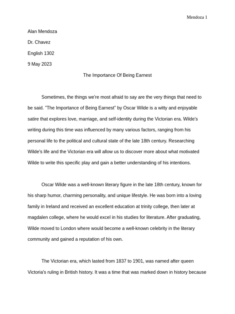 Oscar Wilde's Satire in Victorian Society | PDF | The Importance Of ...
