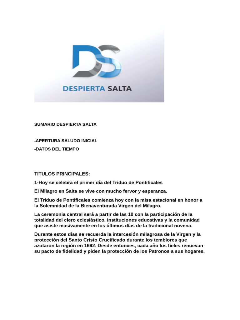 Sumario Despierta Salta-10 | PDF