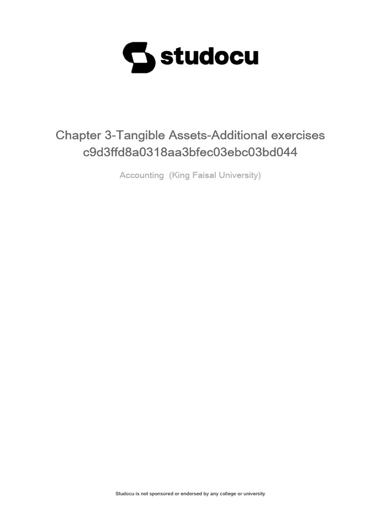 Chapter 3 Tangible Assets Additional Exercises | PDF