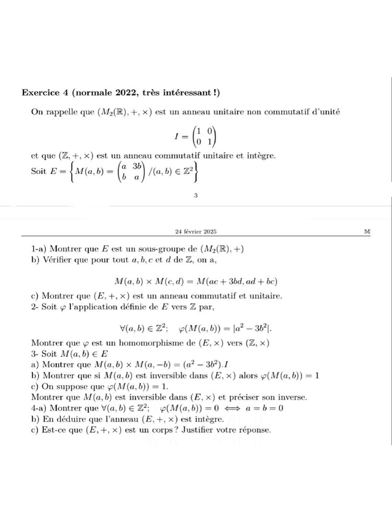 Exercices Alg | PDF
