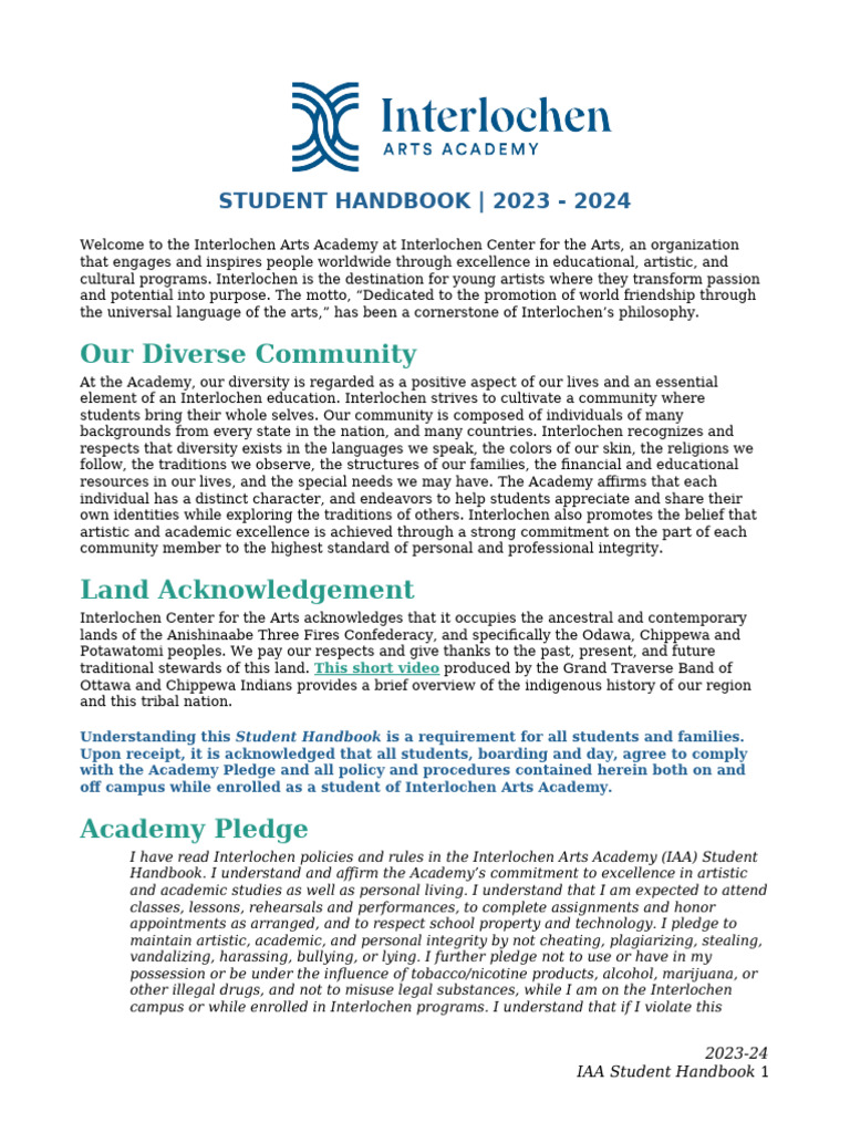 IAA Student Handbook 2023-2024 | PDF | Plagiarism