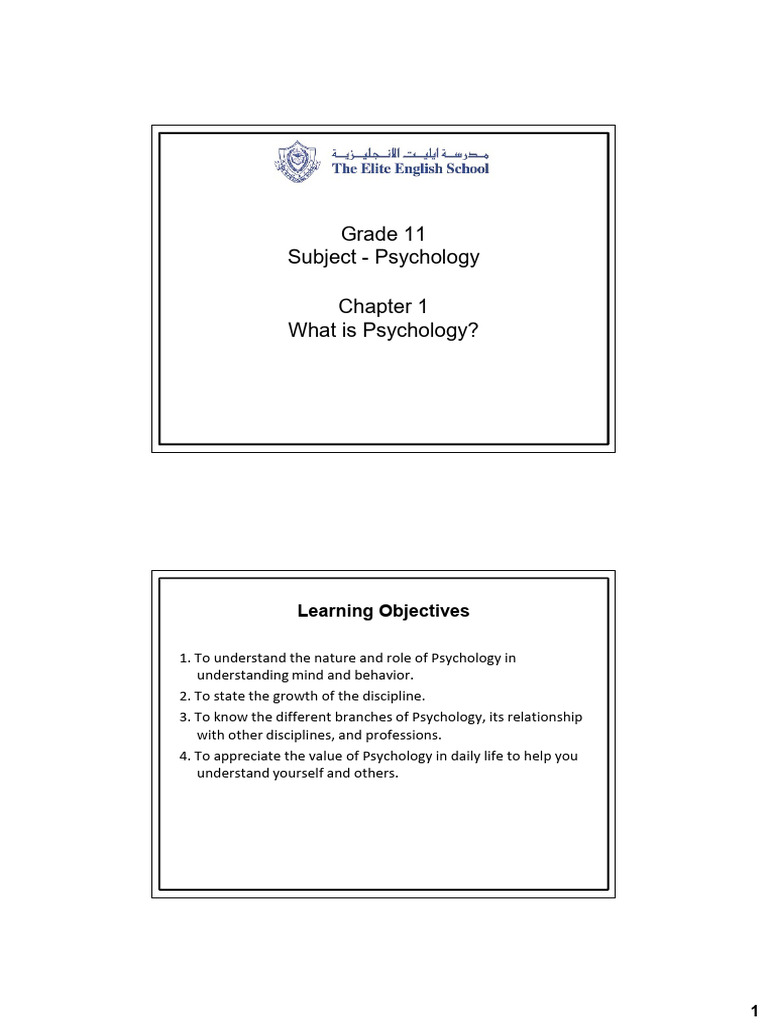 GR11 CH 1 Whatis Psychology 1746033146 | PDF | Psychology | Neuroscience