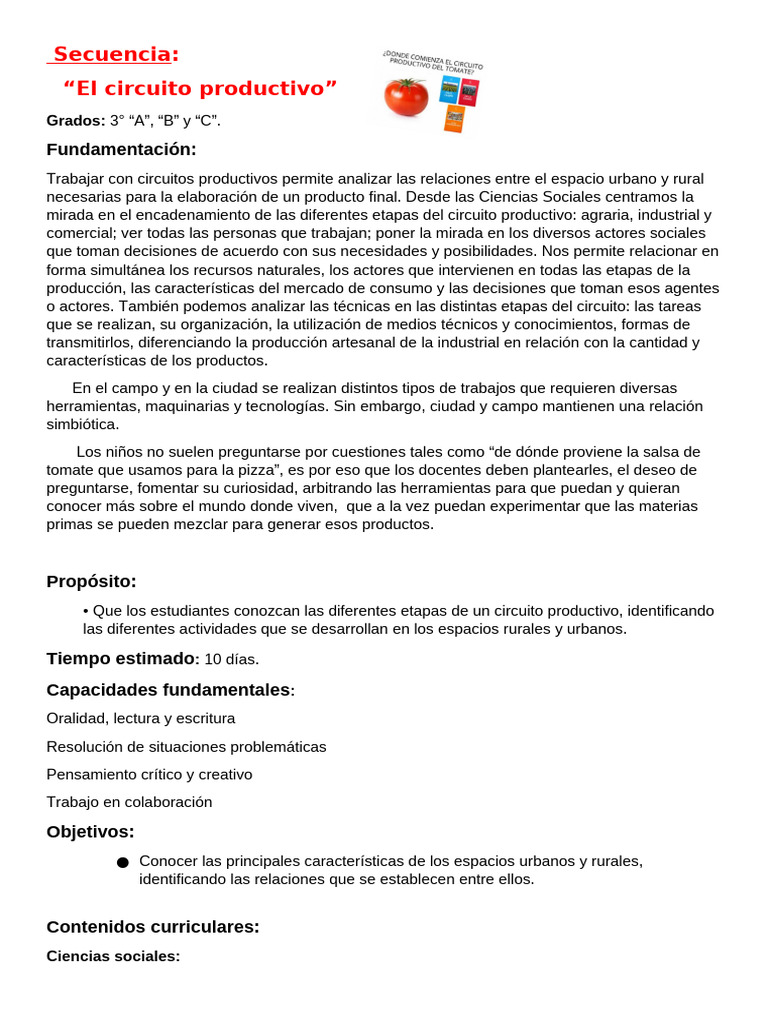 Secuencia - Circuito - Productivo Secuencia | PDF