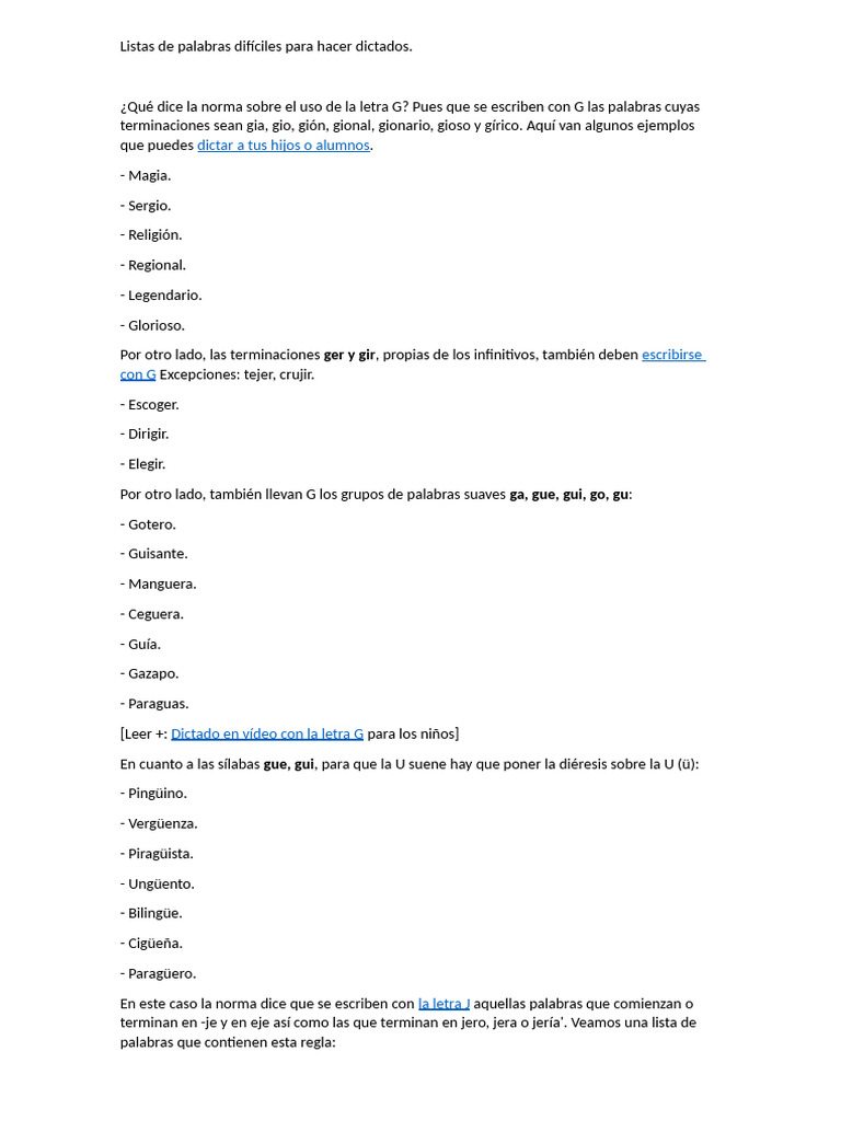 Dictado de Palabras-Ortografia para Todos | PDF | Lingüística