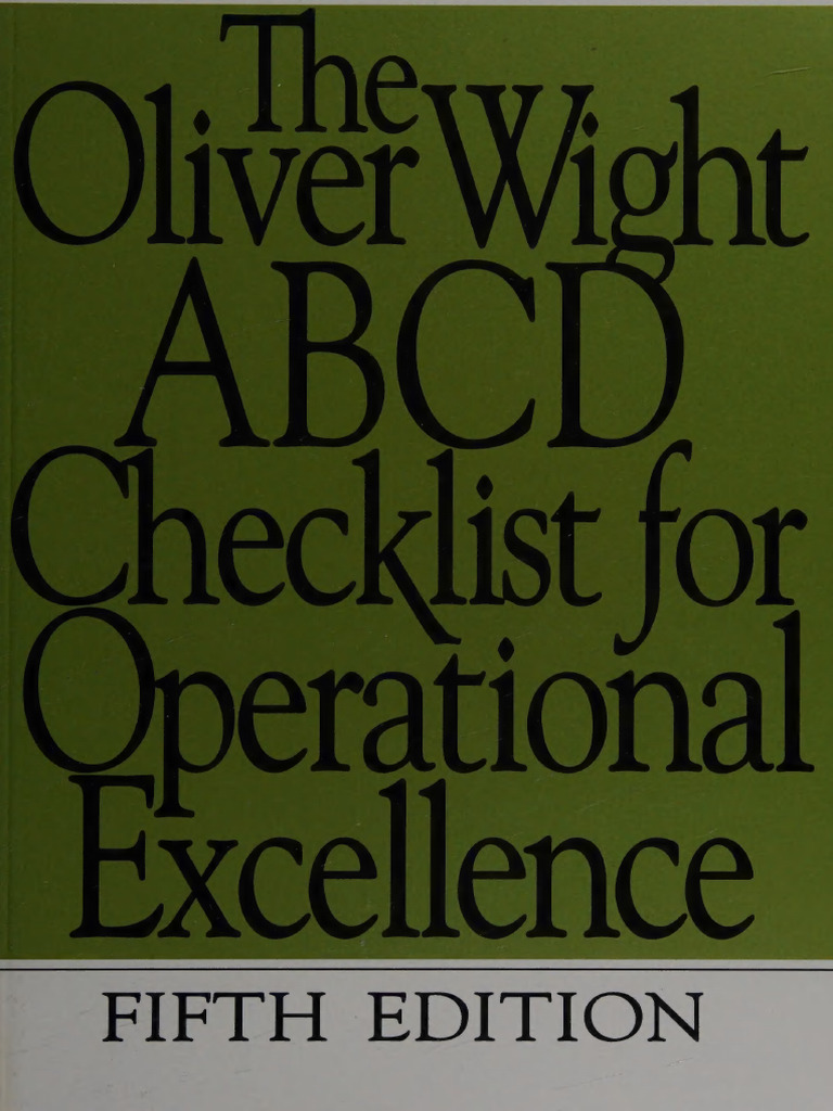 Oliver Wight - Book - The Oliver Wight ABCD Checklist For Operational ...