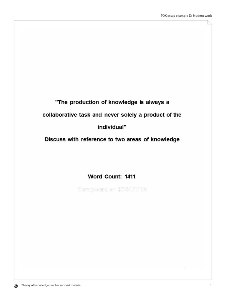 Essay Example - Collaborative Knowledge Production (10:10) | PDF ...