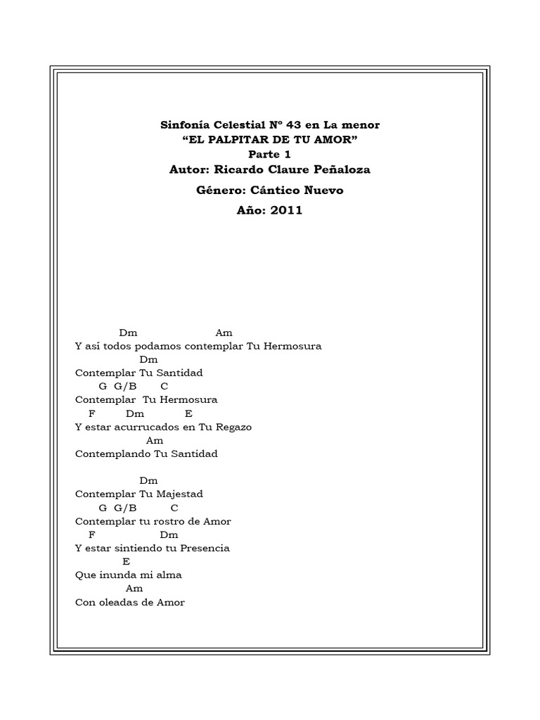 SF C n43 en La Menor Parte 01 El Palpitar de Tu Amor en La Cruz 180911 | PDF | Amor | Creencia ...