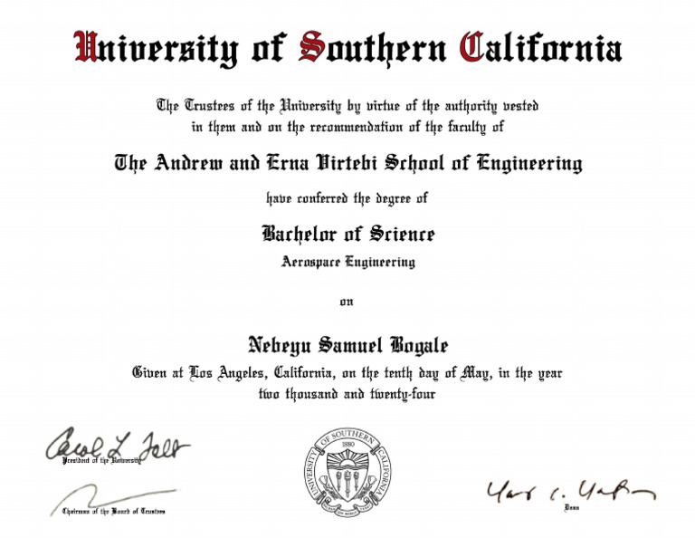 Usc Diploma | PDF