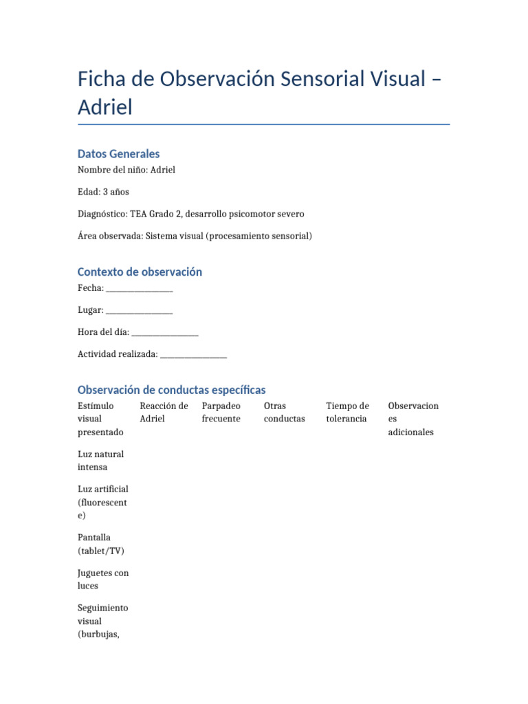 Ficha_Observacion_Sensorial_Visual_Adriel | PDF