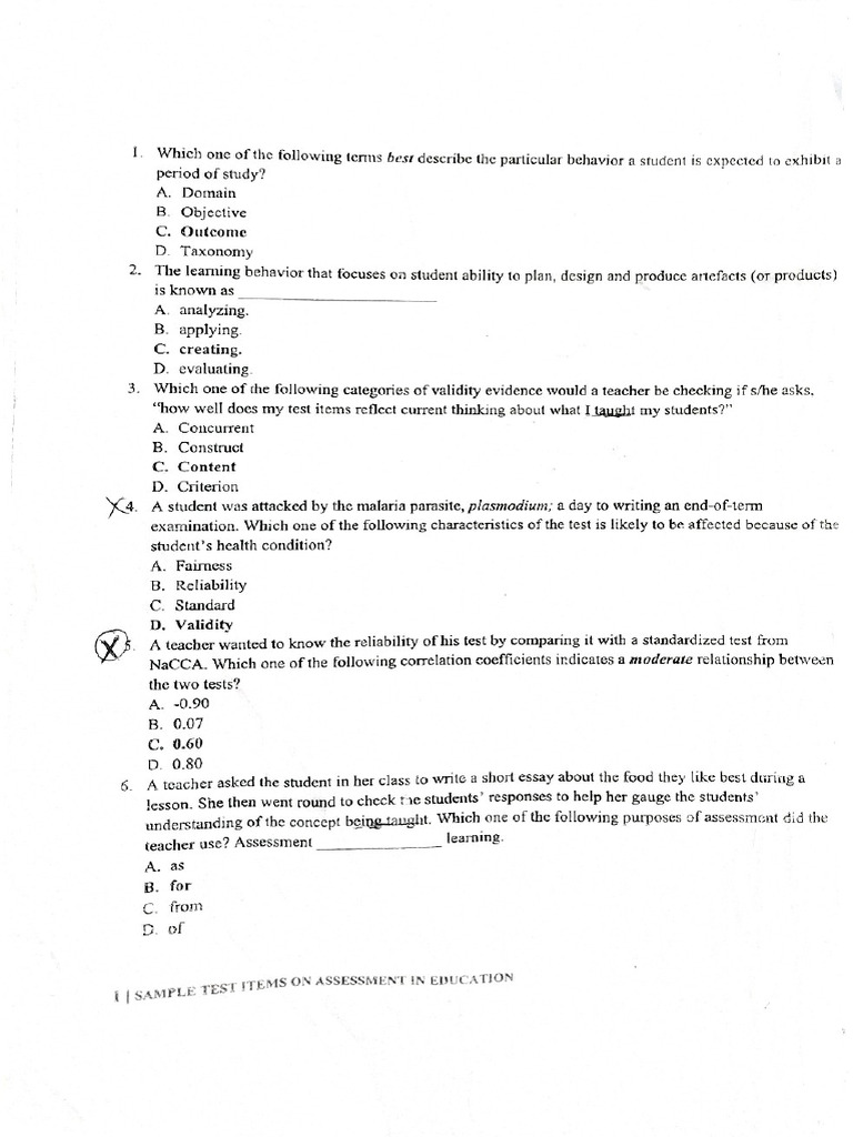 Assessment Past Questions | PDF