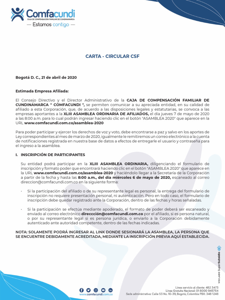 Carta-Circular | PDF | Corporaciones