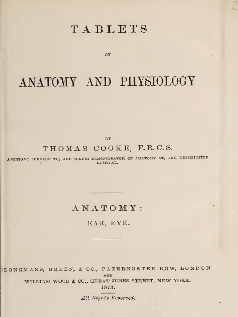 (1873) (B) Tablets of Anatomy and Physiology. Anatomy - Ear, Eye | PDF ...