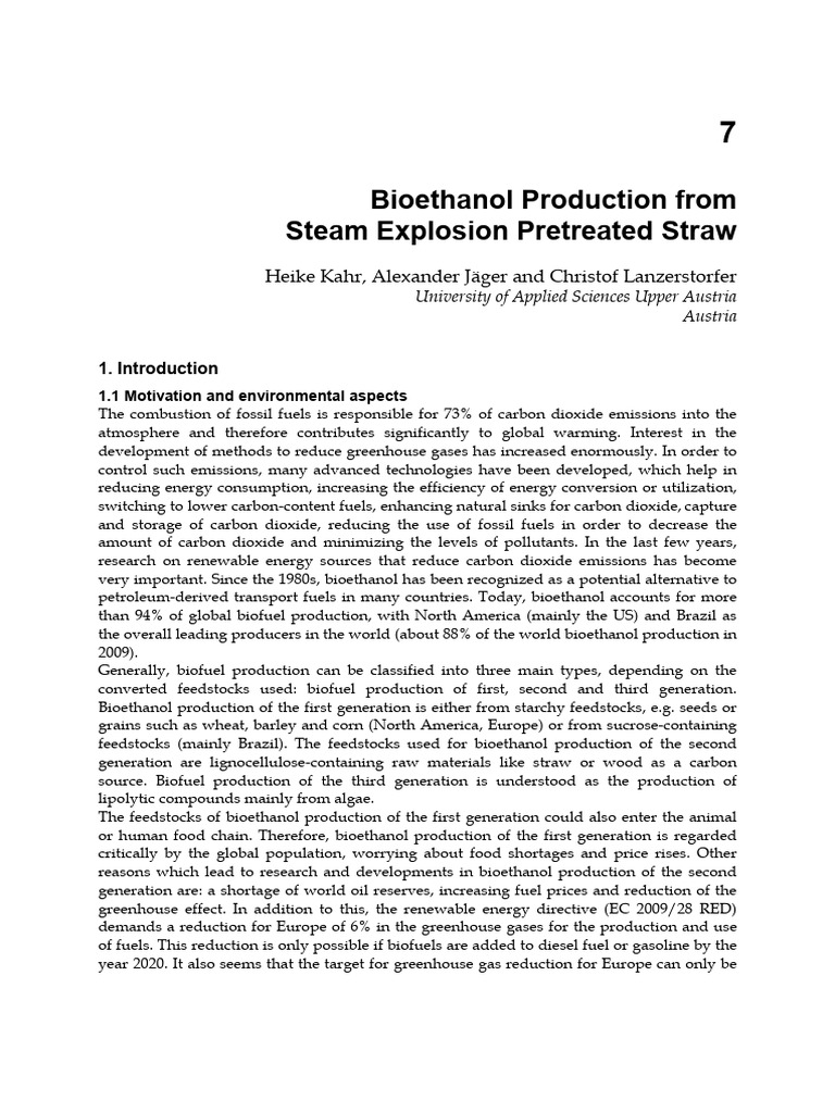 Bioethanol from Steam-Exploded Straw | PDF | Biofuel | Chemistry