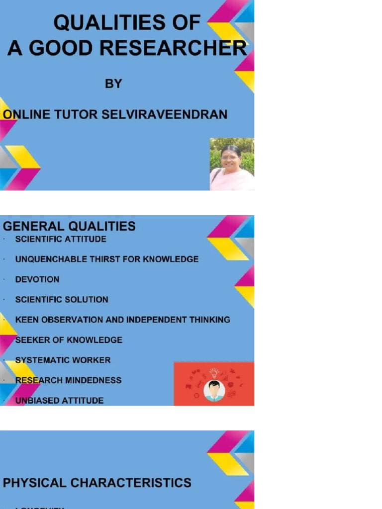 Qualities of A Good Researcher | PDF