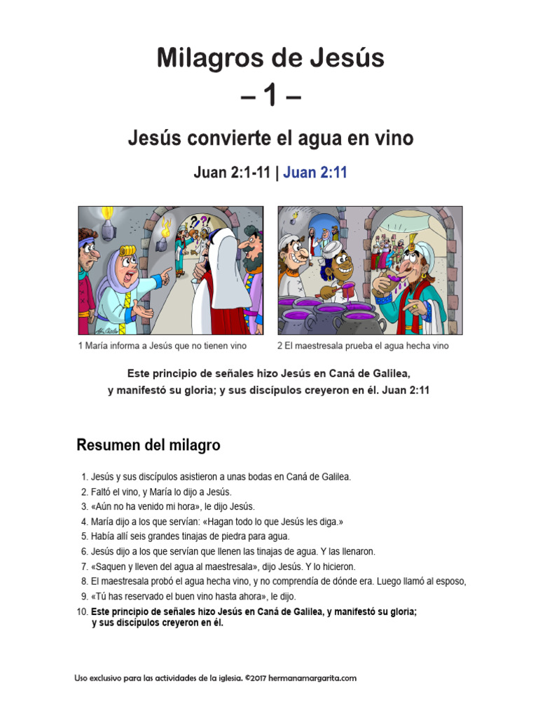 MJ 01 Jesus Convierte El Agua en Vino CO | PDF