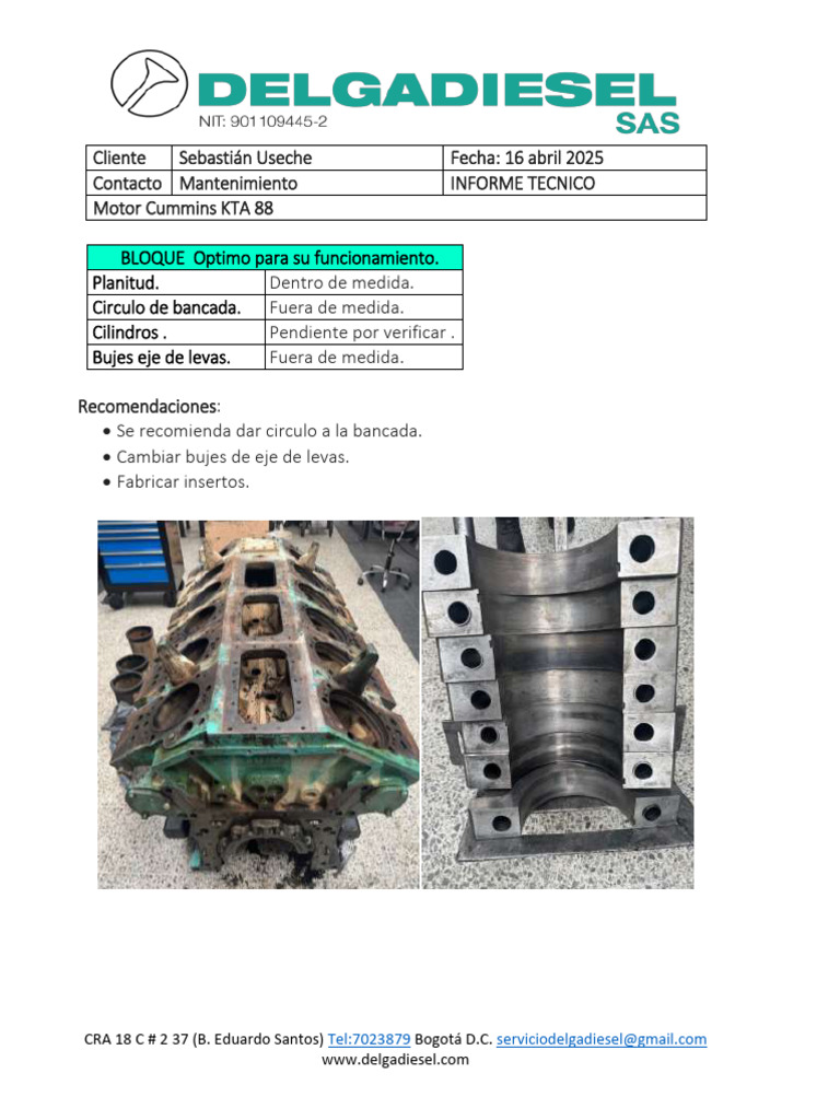 Motor Cummins Kta38 Sebastian Useche Abril 16 | PDF | Ingeniería ...